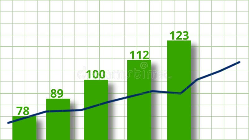 Bar Chart Graph Showing Growth Green Grid Stock Illustration ...