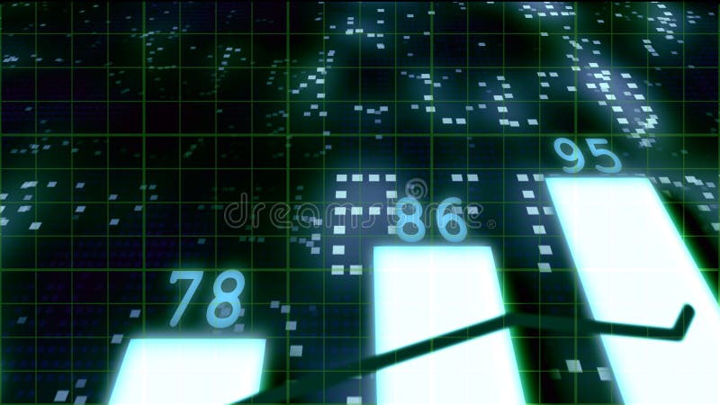 Bar Chart Graph Showing Growth Green Grid Stock Image - Image of ...