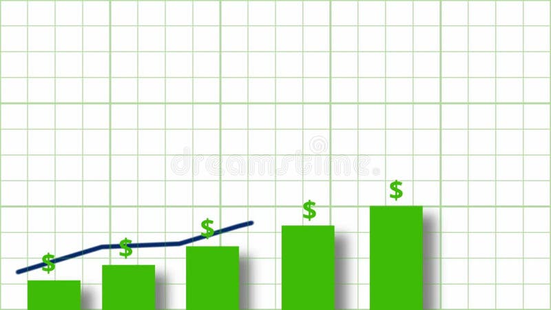 Bar Chart Graph Showing Growth Green Grid Stock Footage - Video of ...