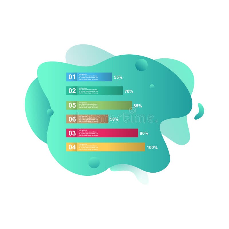 Bar Chart Graph Statistical Business Infographic in Gradient Fluid ...