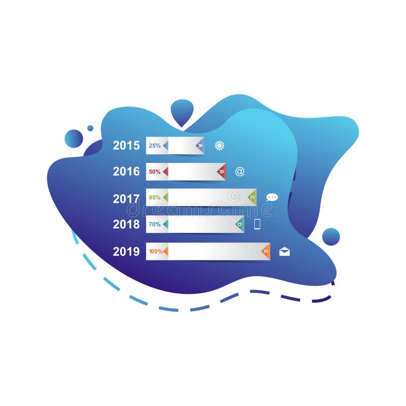 Bar Chart Graph Statistical Business Infographic in Gradient Fluid ...