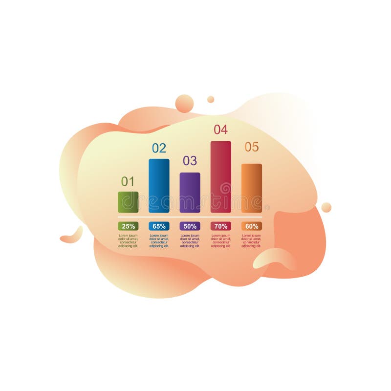 Bar Chart Graph Statistical Business Infographic in Gradient Fluid ...