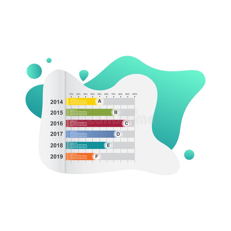 Bar Chart Graph Statistical Business Infographic in Gradient Fluid ...