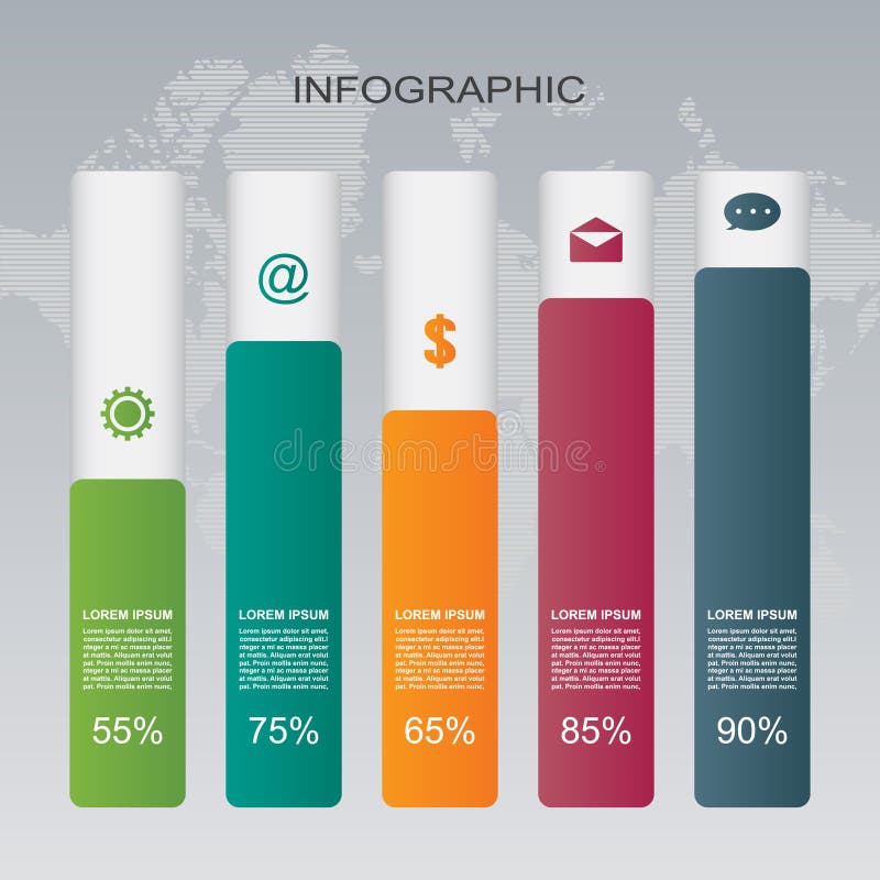 Bar Chart Graph Steps Diagram Statistical Business Infographic ...