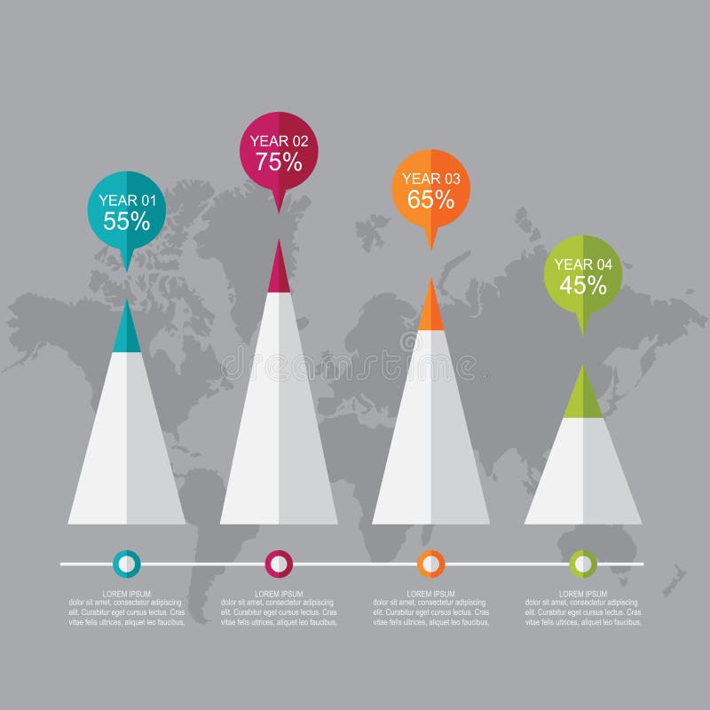 Bar Chart Graph Triangle Pyramid Statistical Business Infographic Stock ...