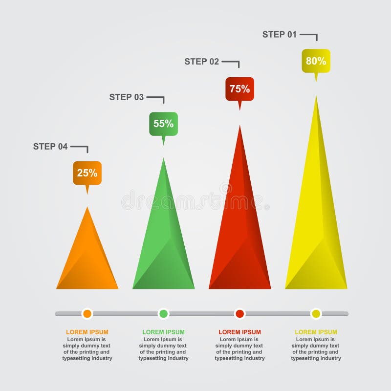 Bar Chart Graph Triangle Pyramid Statistical Business Infographic Stock ...