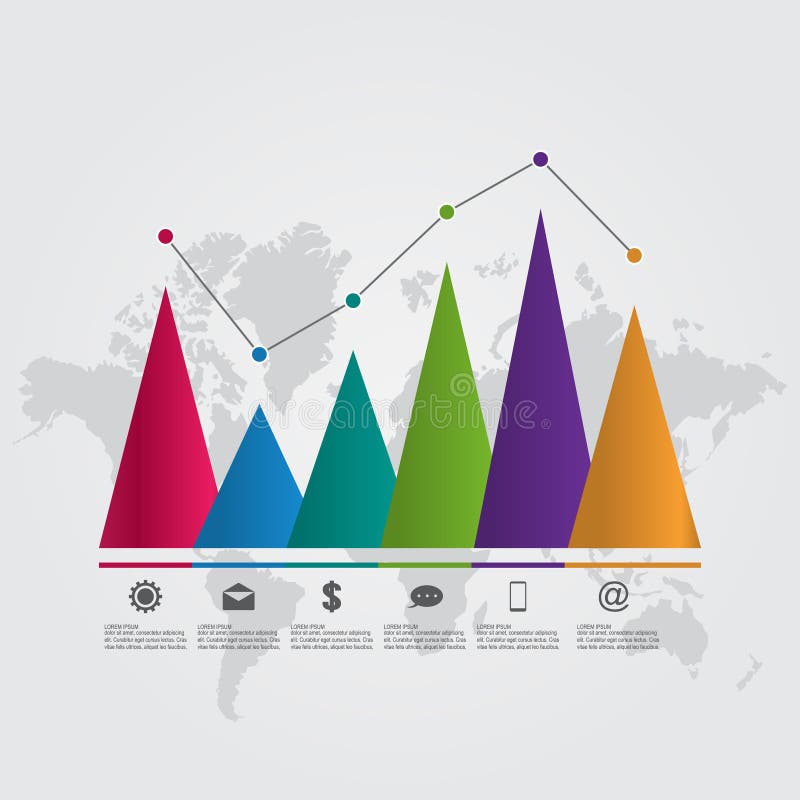 Bar Chart Graph Triangle Pyramid Statistical Business Infographic Stock ...