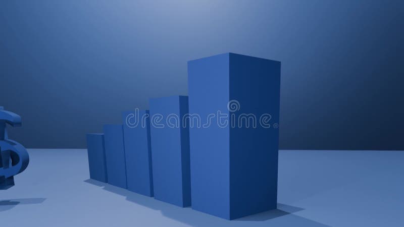 Bar Chart Graph with US Dollar in Three Dimension Space Stock Video ...