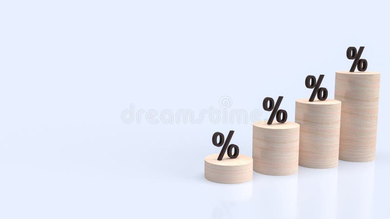 The Percent Wood Bar Chart for Business Concept 3d Rendering Stock ...