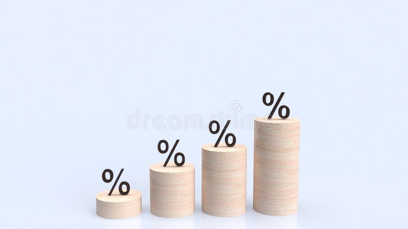 The Percent Wood Bar Chart for Business Concept 3d Rendering Stock ...