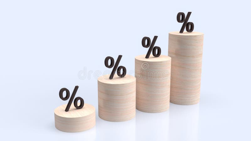 The Percent Wood Bar Chart for Business Concept 3d Rendering Stock ...