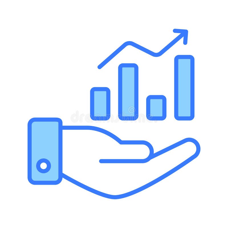 Bar Chart on Hand with Upward Arrow, an Icon of Data Analysis in Modern ...