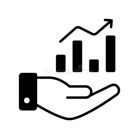 Bar Chart on Hand with Upward Arrow, an Icon of Data Analysis in Modern ...