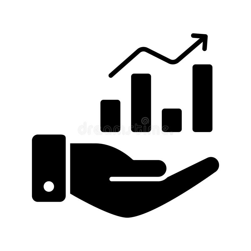 Bar Chart on Hand with Upward Arrow, an Icon of Data Analysis in Modern ...