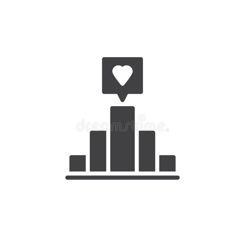 Bar Chart and Heart Icon Vector Stock Vector - Illustration of design ...