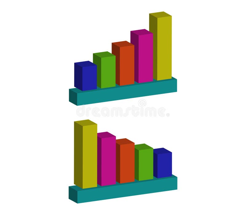 Bar Chart Icon Illustrated in Vector on White Background Stock ...
