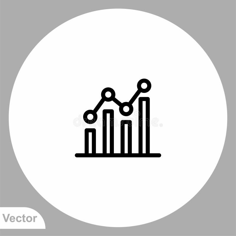 Bar Chart Vector Icon Sign Symbol Stock Illustration - Illustration of ...