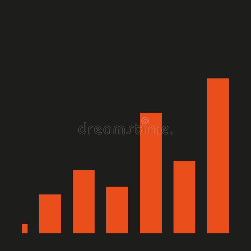 Bar Chart Icon. Statistic Data Graphic. Red Bars Vector. Black ...