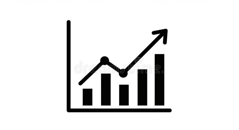 Bar Chart Illustration with Four Vertical Bars of Increasing Height and ...