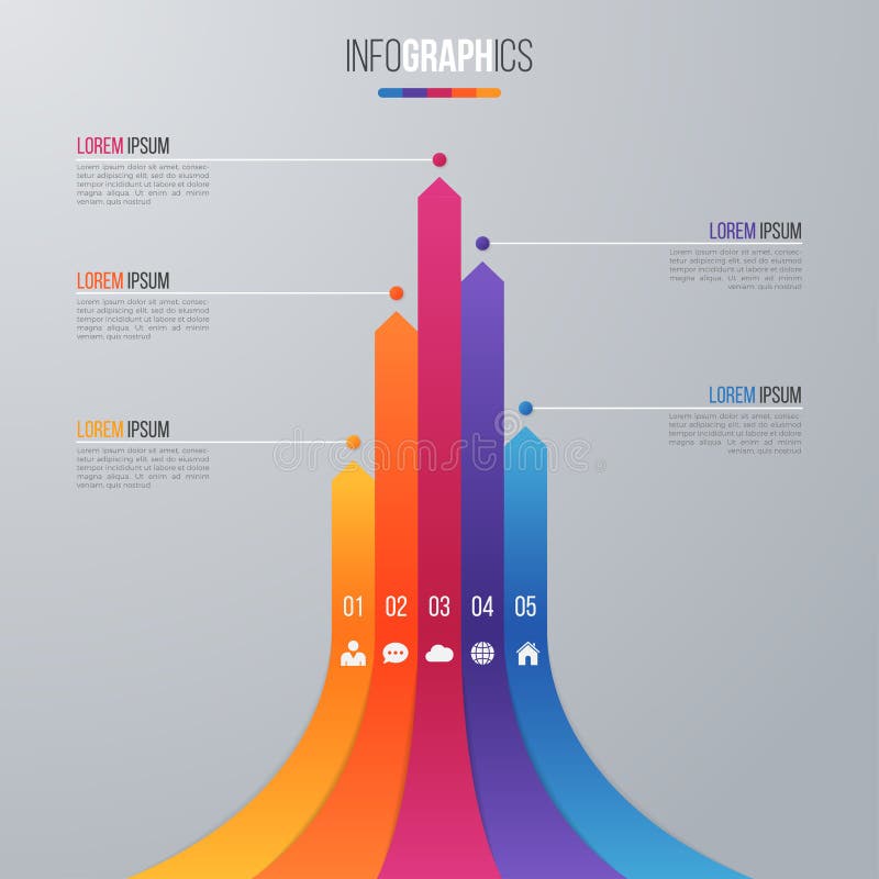 Bar Chart Infographic Template for Data Visualization with 5 Opt Stock ...