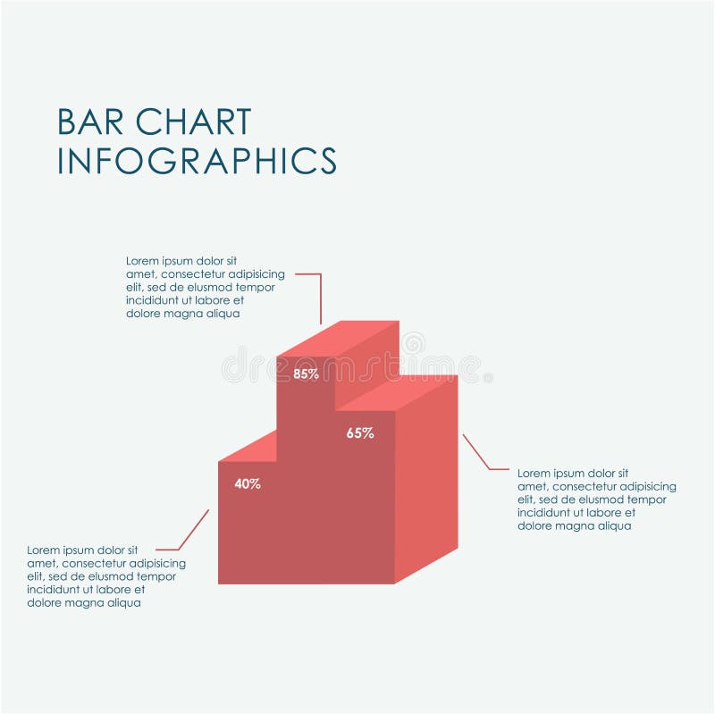Bar Chart Infographics Elements 3D Vector Flat Design, Finance ...