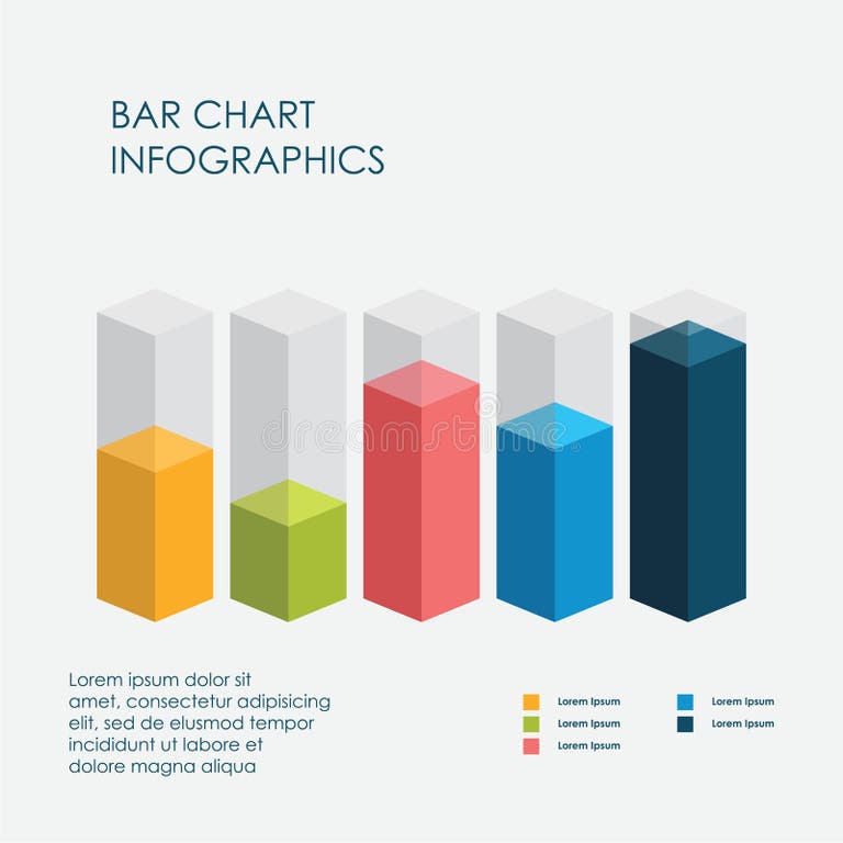 Bar Chart Infographics Elements 3D Vector Flat Design, Sign, Icon Full ...