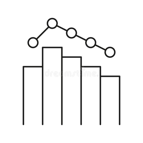 Bar Chart with Line Graph Solid Icon. Data Analysis, Financial Trends ...