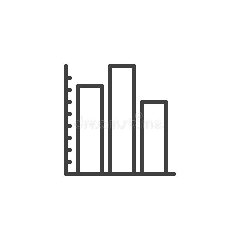 Bar Chart line icon stock vector. Illustration of report - 305739796