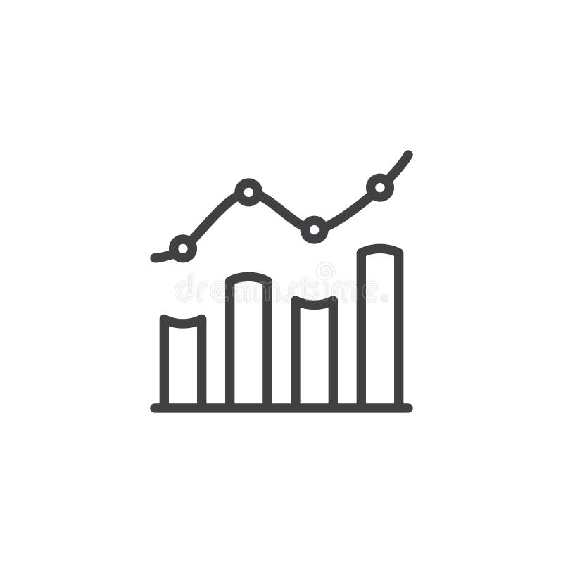 Bar chart line icon stock vector. Illustration of graphics - 140768384