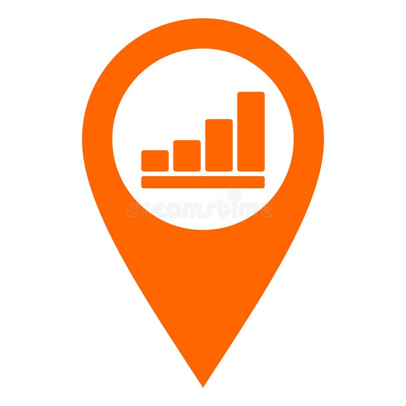 Bar chart and location pin stock vector. Illustration of location ...