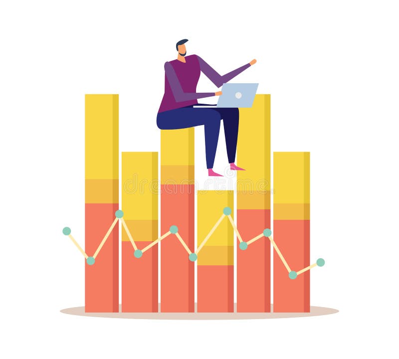 Bar Chart Management Composition Stock Illustration - Illustration of ...