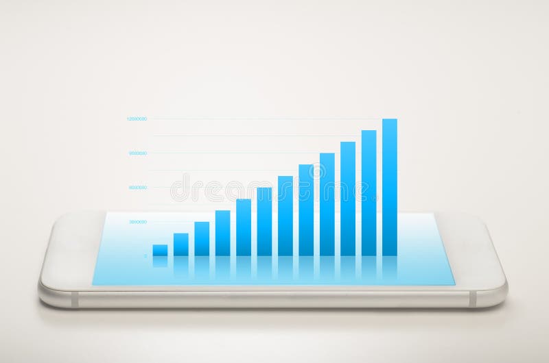 Bar Chart Mobile stock image. Image of technology, mobile - 65917239