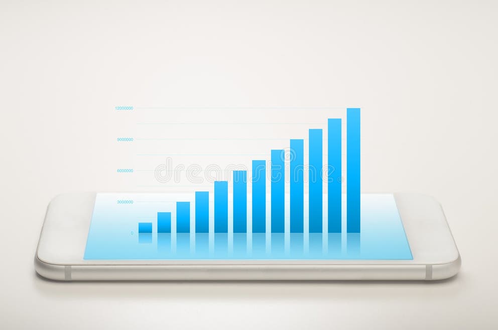 Bar Chart Mobile stock image. Image of technology, mobile - 65917239