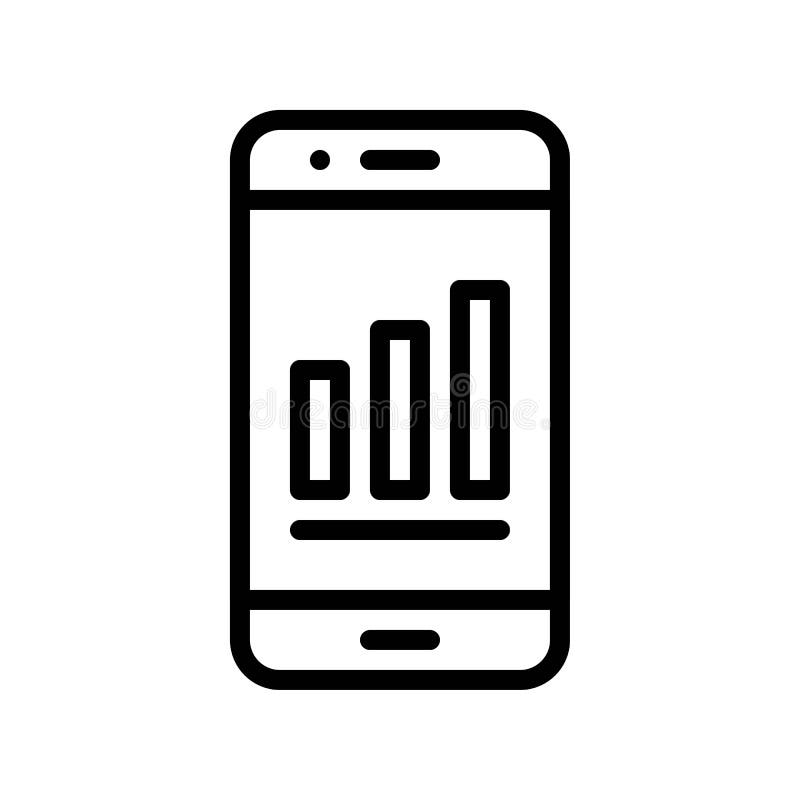 Bar Chart on Mobile Phone Vector, Digital Marketing Flat Style Icon ...