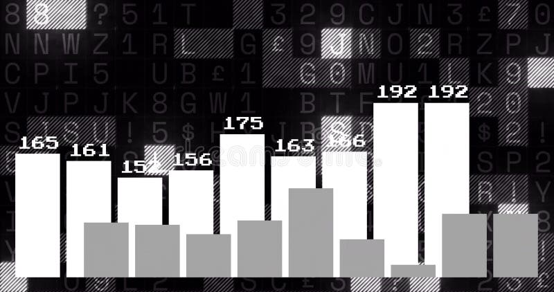Bar Chart with Numerical Data Over Random Alphanumeric Characters Image ... Bar Chart with Numerical Data Over Random Alphanumeric Characters Image ...
