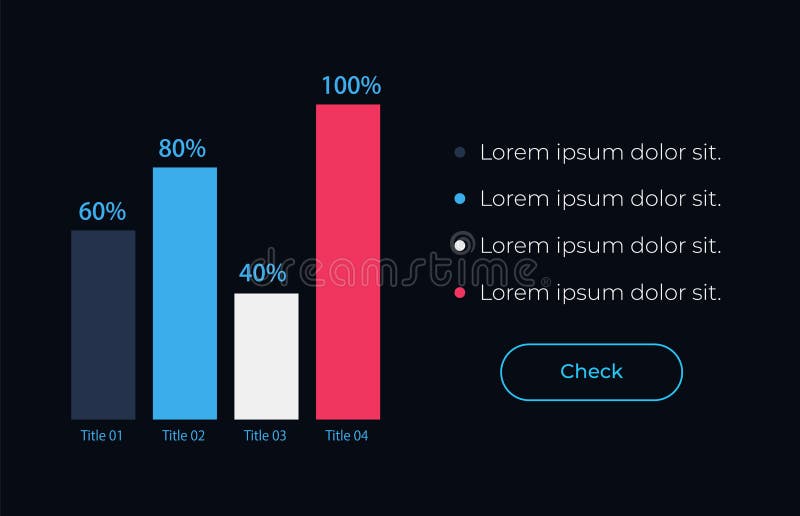 Bar Chart with Percentage UI Element Template Stock Vector - Illustration of diagram ...