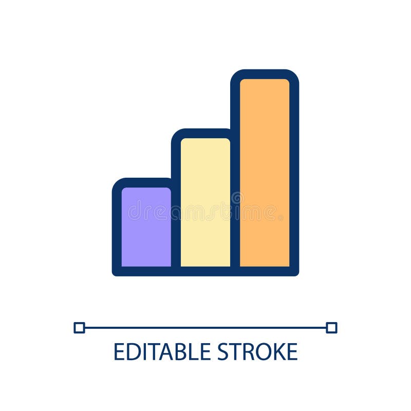 Bar Chart Pixel Perfect RGB Color Ui Icon Stock Vector - Illustration of pictogram, financial ...