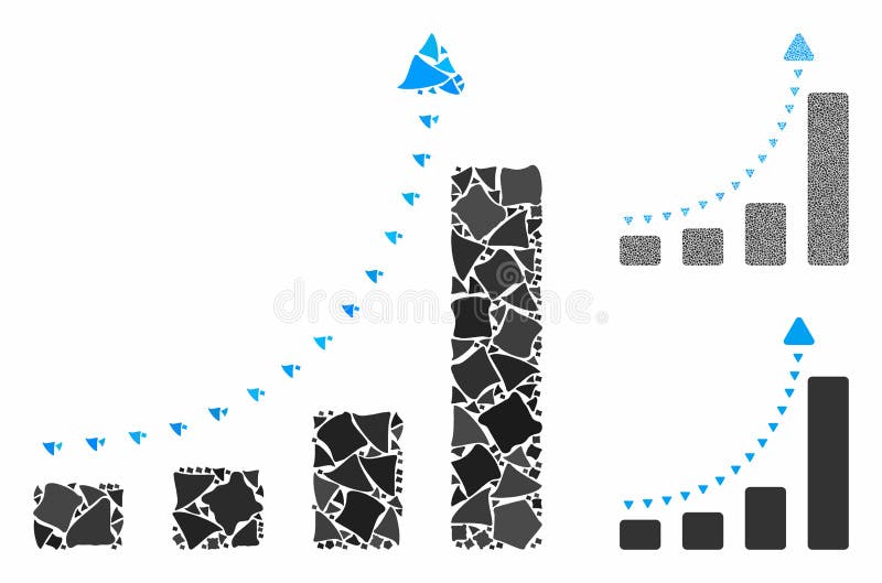 Bar Chart Positive Trend Mosaic Icon of Rugged Elements Stock Vector - Illustration of composed ...