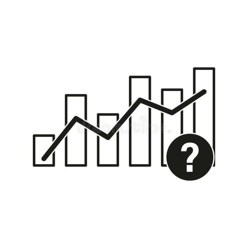 Bar Chart with Question. Uncertainty in Data. Financial Inquiry Concept ...