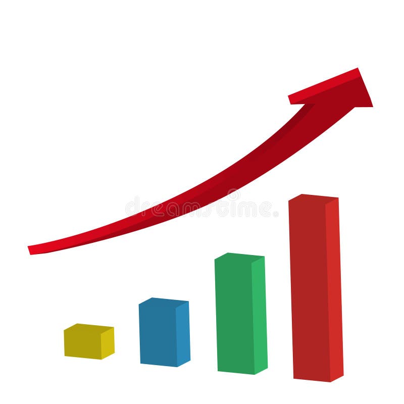 Bar Chart with a Red Rising Arrow. Vector Illustration Stock Vector ... Bar Chart with a Red Rising Arrow. Vector Illustration Stock Vector ...