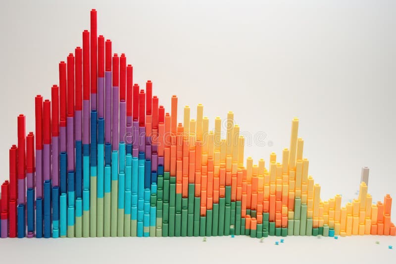 A Bar Chart with Rising Trend Made from Colorful Lego Bricks Stock ...