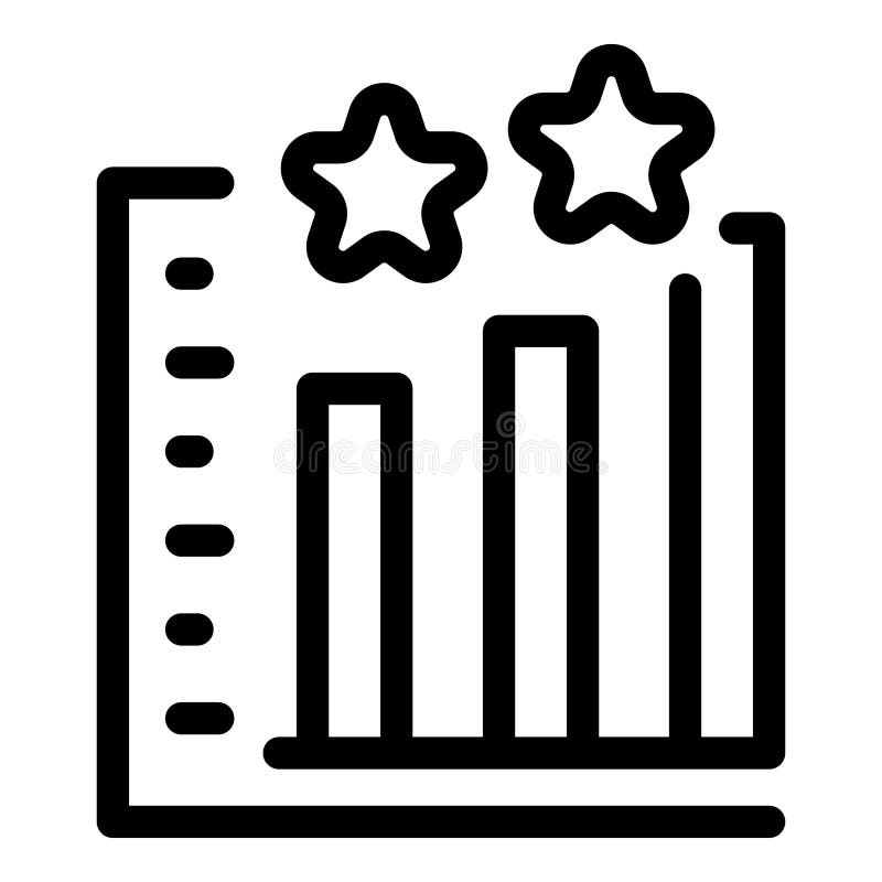 Bar Chart Showing Growing Business with Two Stars for Success Stock ...