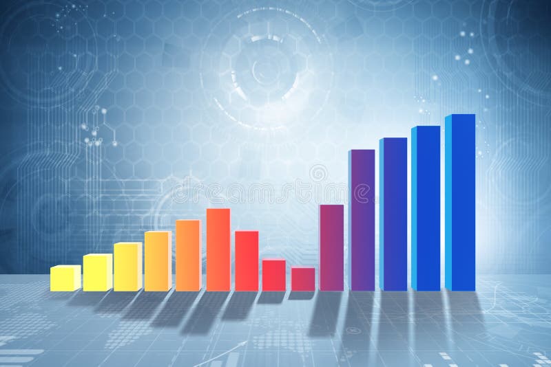 The Bar Chart Showing Growth - 3d Rendering Stock Illustration ...
