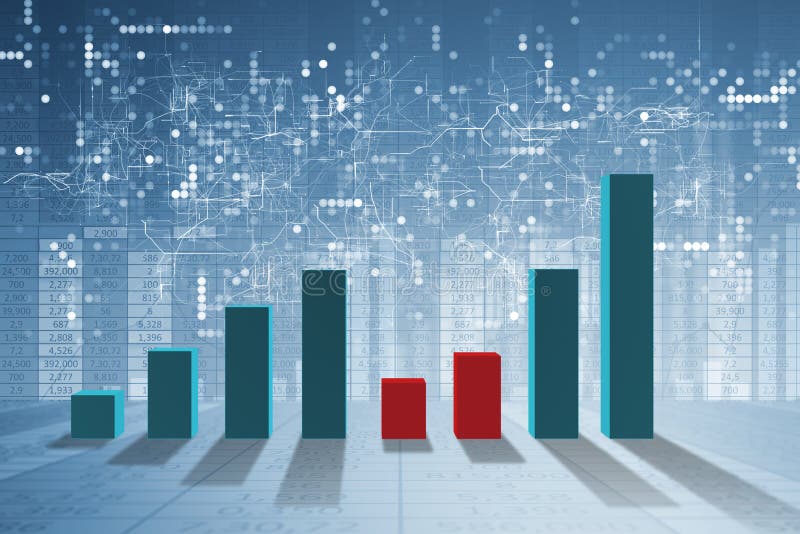 The Bar Chart Showing Growth - 3d Rendering Stock Illustration ...