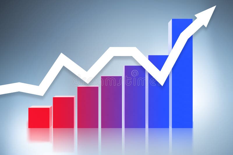 The Bar Chart Showing Growth - 3d Rendering Stock Illustration ...