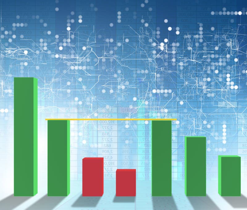 The Bar Chart Showing Growth - 3d Rendering Stock Illustration ...