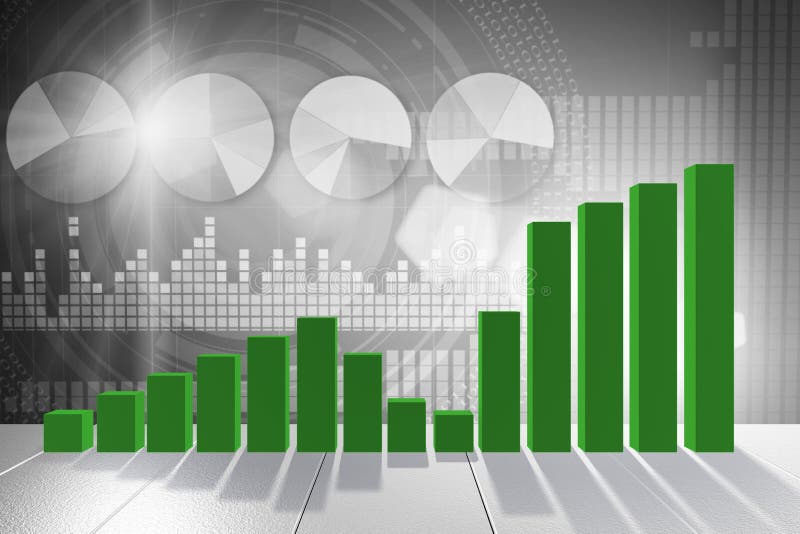 The Bar Chart Showing Growth - 3d Rendering Stock Illustration ...