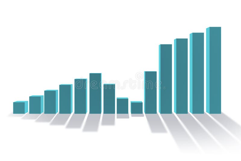 The Bar Chart Showing Growth - 3d Rendering Stock Illustration ...
