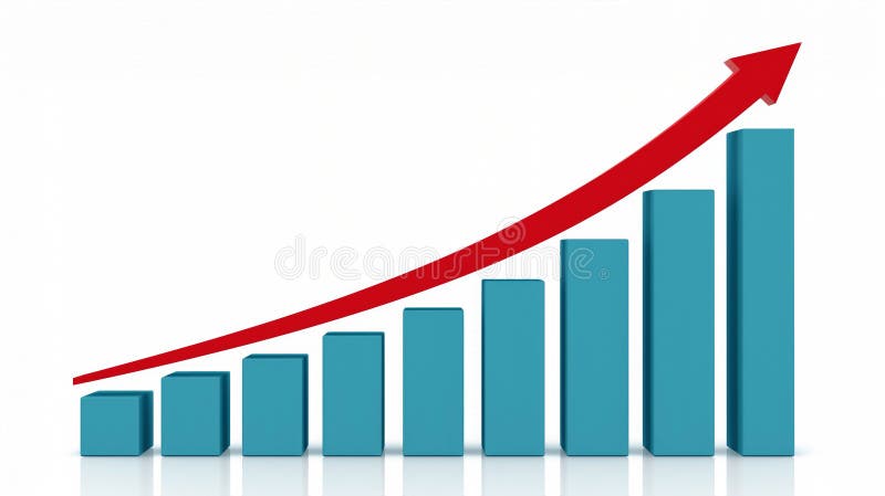 Bar Chart Showing Growth, White Background. Infographic Element Stock ...