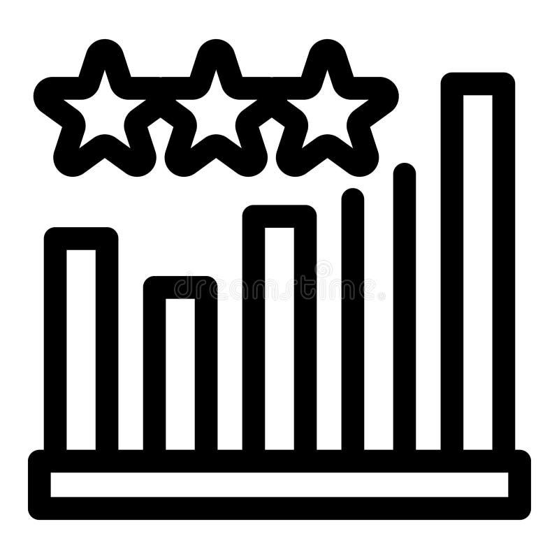 Bar Chart Showing Increasing Stats with Five Stars Ranking Stock ...